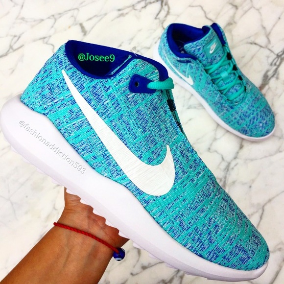 Nike | Shoes | Nike High Top Womens Blue Green White Sne | Poshmark